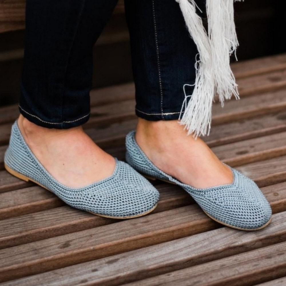 Poppy Lifestyle Delyte Crochet Flats - Gem